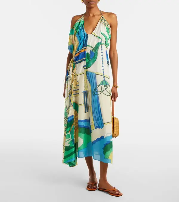 tory burch printed cotton wrap dress Printed silk and cotton shirt dress in multicoloured - Tory Burch