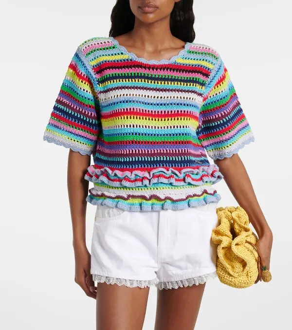 GANNI Crocheted Cotton Top