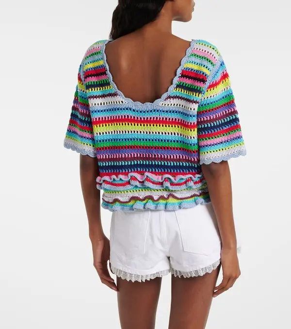 GANNI Crocheted Cotton Top