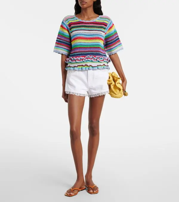 GANNI Crocheted Cotton Top