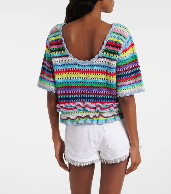 GANNI Crocheted Cotton Top