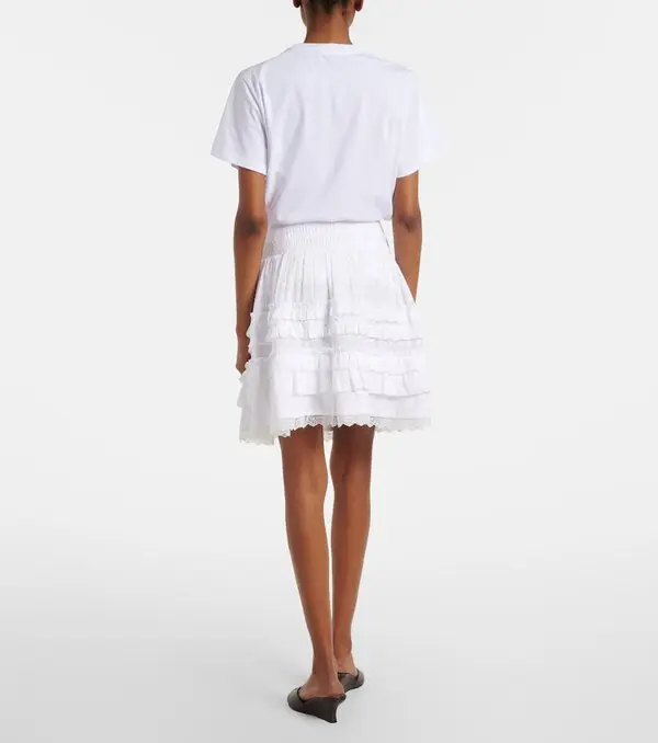 GANNI Broderie Anglaise Cotton Miniskirt