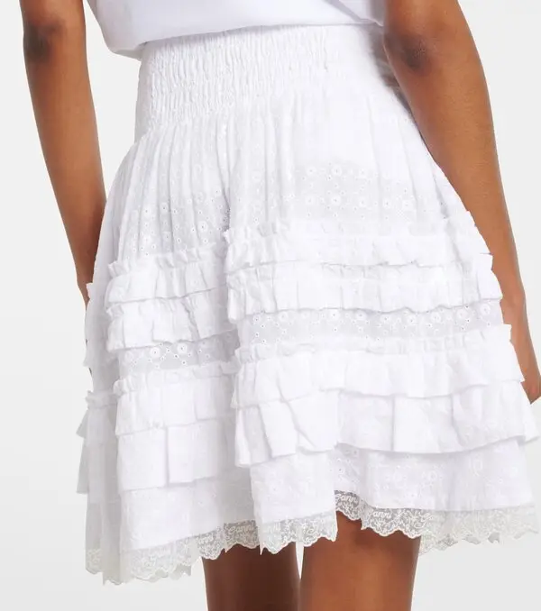 GANNI Broderie Anglaise Tiered Mini Skirt