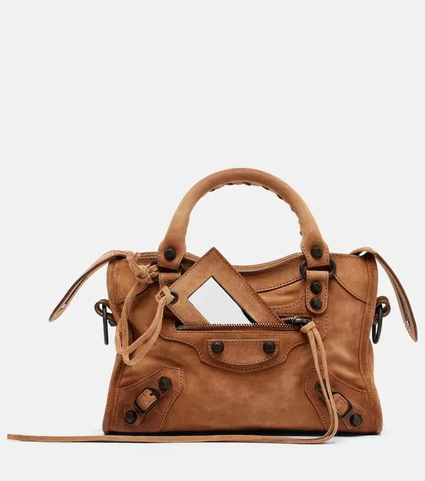 Balenciaga Le City Mini Suede Top-handle Bag - Brown