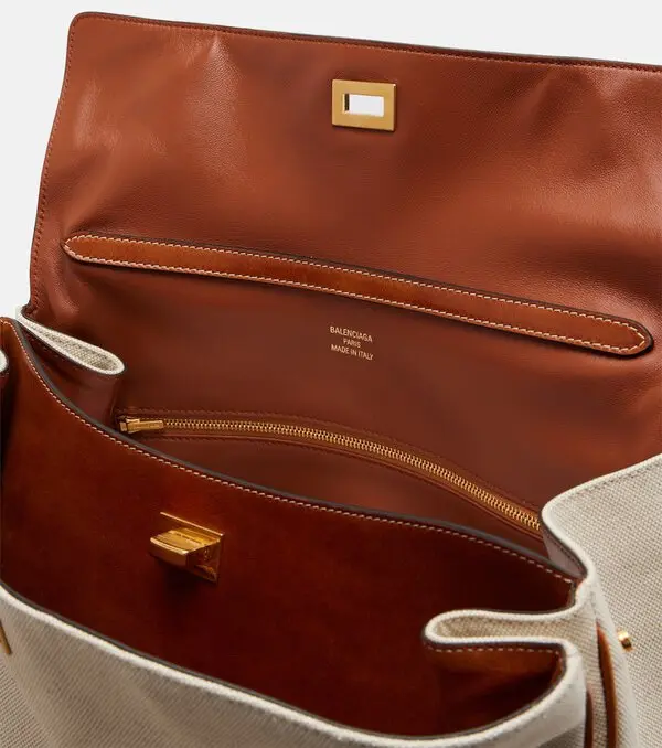 Balenciaga Rodeo Medium Canvas Shoulder Bag - Beige
