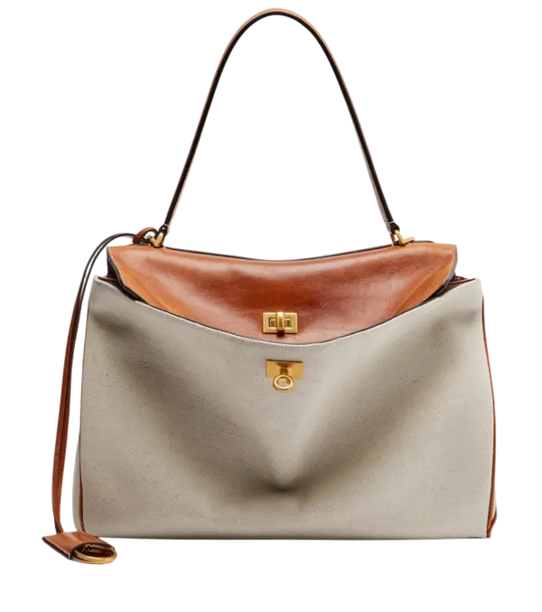 Balenciaga Rodeo Medium Canvas Shoulder Bag - Beige