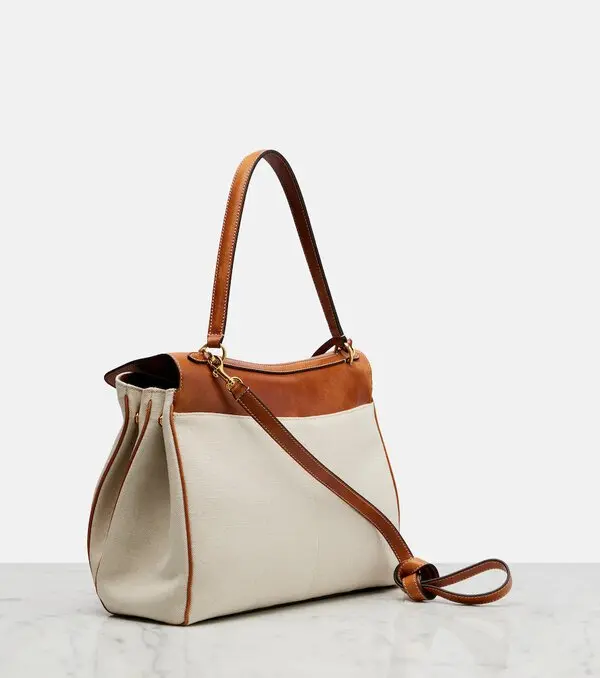 Balenciaga Rodeo Medium Canvas Shoulder Bag - Beige