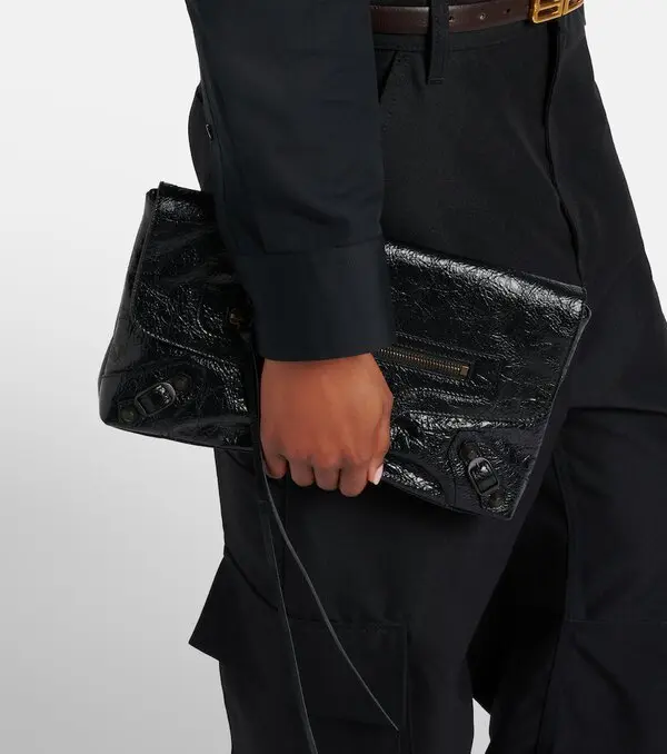 Balenciaga Le City Leather Clutch - Black