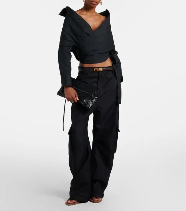 Balenciaga Le City Leather Clutch - Black
