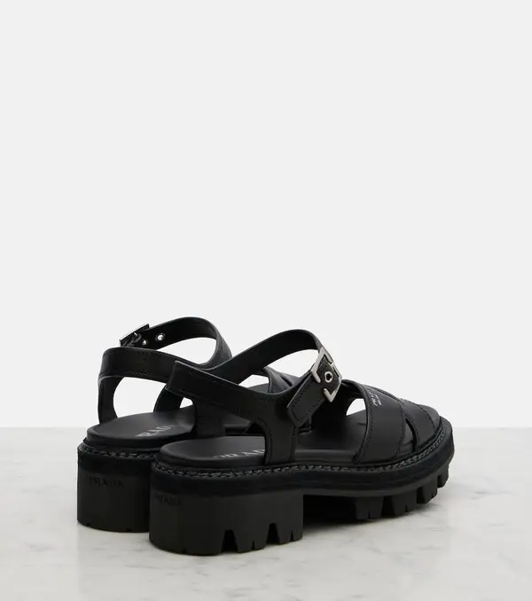 Prada Leather Sandals - Black