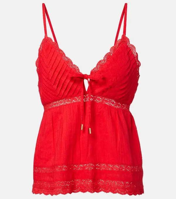 Melissa Odabash Beatrice Cotton And Linen Top
