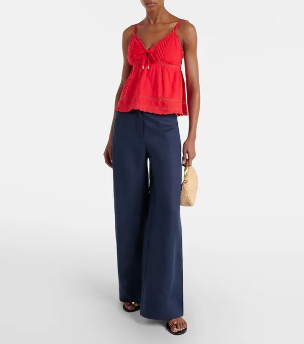 Melissa Odabash Beatrice Cotton And Linen Top