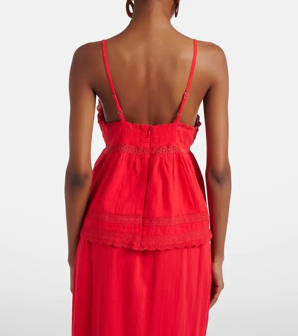 Melissa Odabash Beatrice Cotton And Linen Top