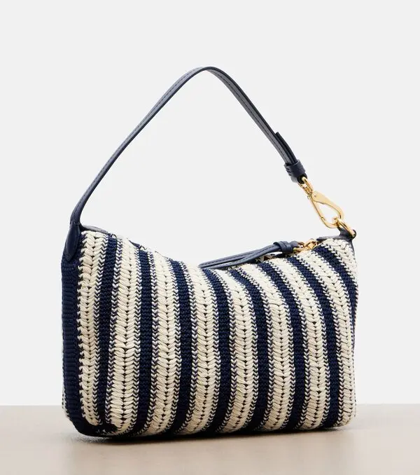 Miu Miu Striped Crochet Top Handle Bag