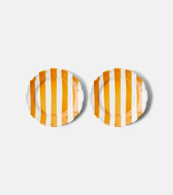 CABANA Righe Set Of 2 Ceramic Dessert Plates