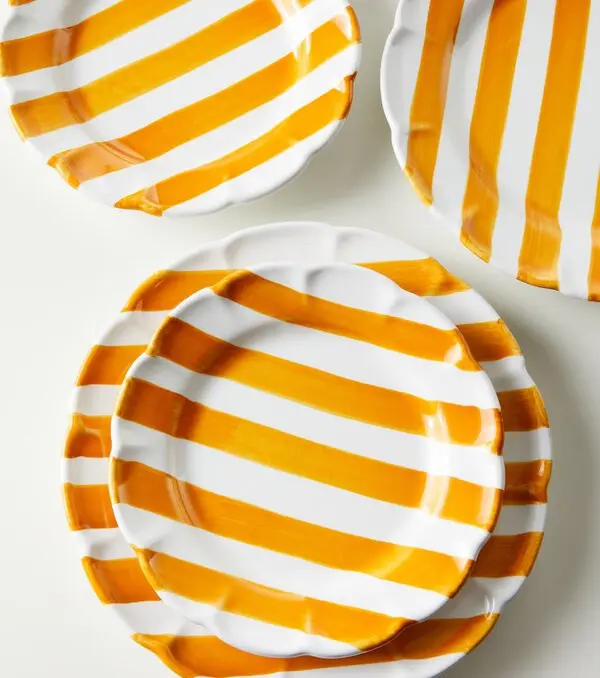 CABANA Righe Set Of 2 Ceramic Dessert Plates