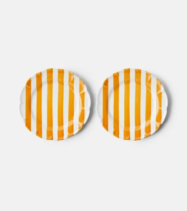 CABANA Righe Set Of 2 Ceramic Dinner Plates