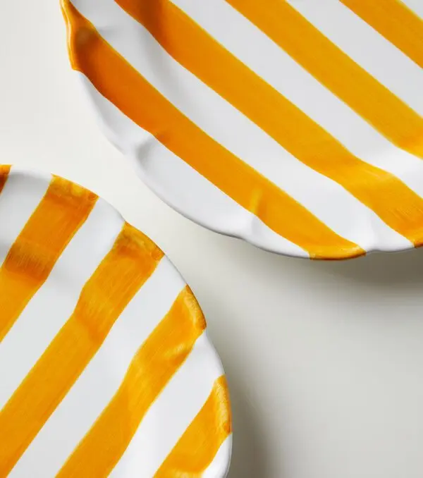 CABANA Righe Set Of 2 Ceramic Dinner Plates