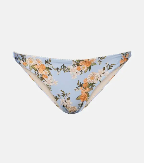 Agua Bendita Promesa Floral Bikini Bottoms - Blue