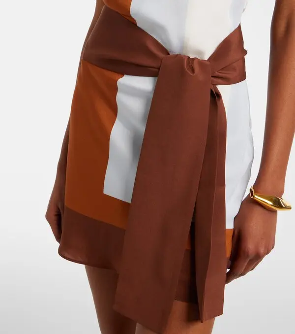 SIR. Striped Halterneck Silk Minidress