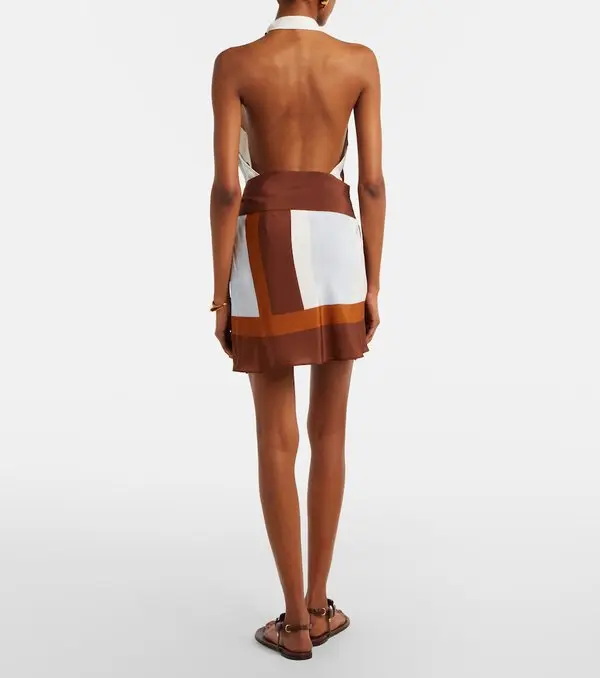 SIR. Striped Halterneck Silk Minidress