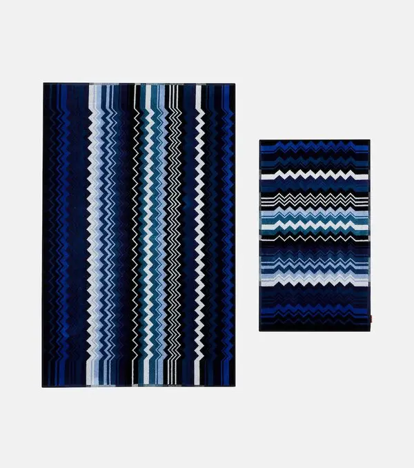 Missoni Giacomo Set Of 2 Cotton Terry Towels - Blue