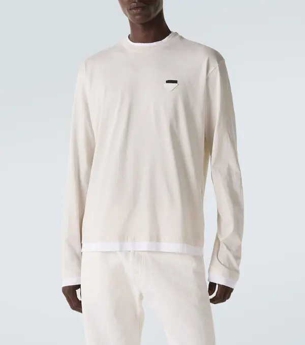 Prada Layered Cotton Jersey T-shirt - White