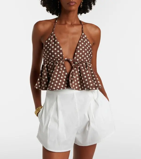 MONTCE Emma Ruffled Polka Dot Halter Top