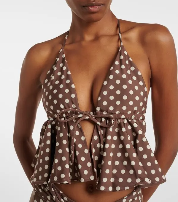 MONTCE Emma Ruffled Polka Dot Halter Top
