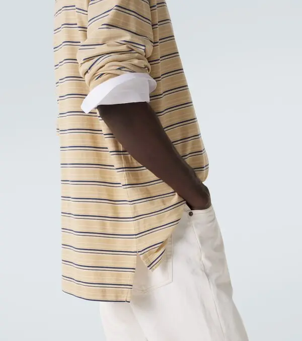 Prada Striped Cotton Piqué Polo Shirt