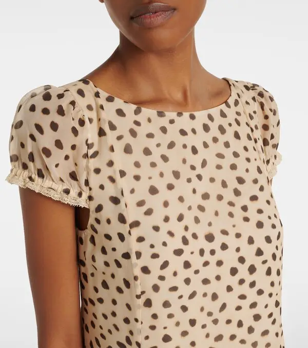 Posse Priscilla Animal Print Silk Minidress - Brown