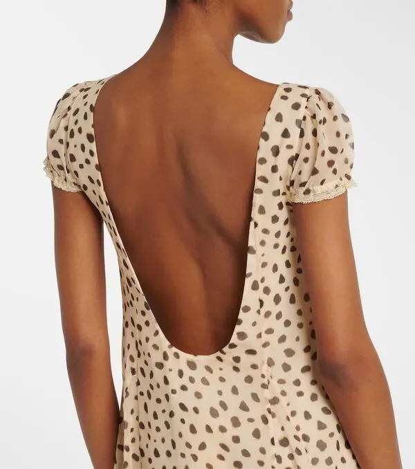 Posse Priscilla Animal Print Silk Minidress - Brown