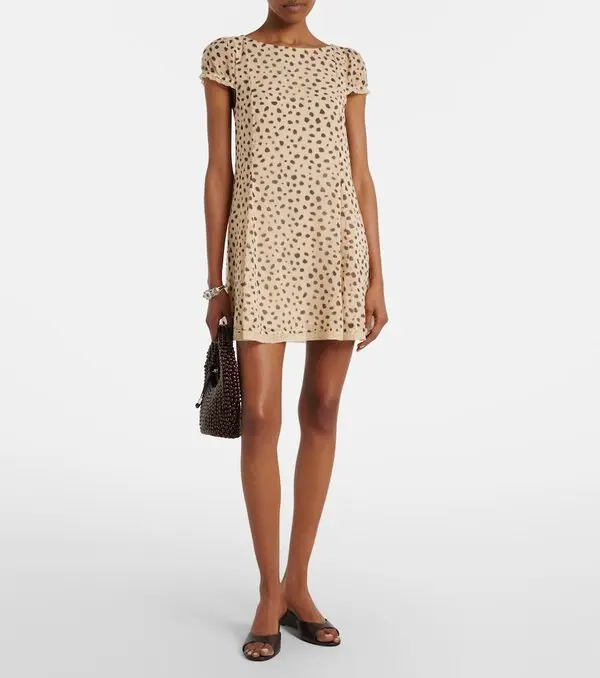 Posse Priscilla Animal Print Silk Minidress - Brown