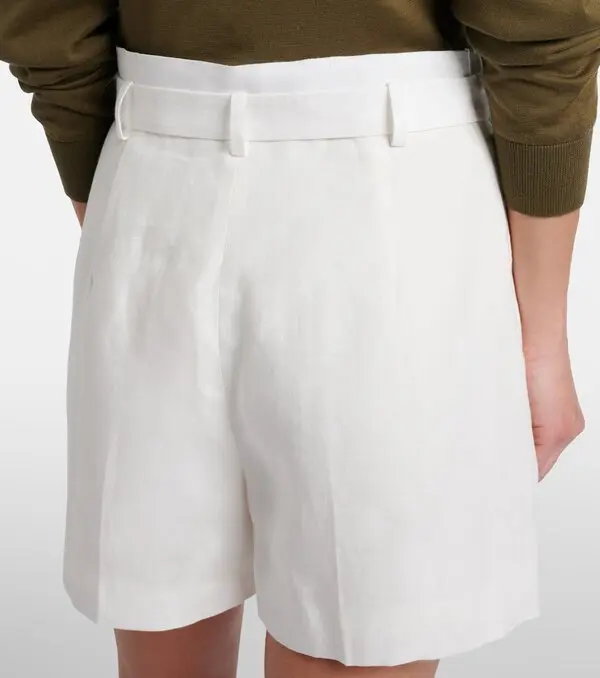 Ralph Lauren Belted Linen Shorts - White