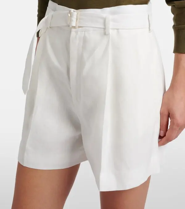 Ralph Lauren Denise Belted Linen Shorts - White