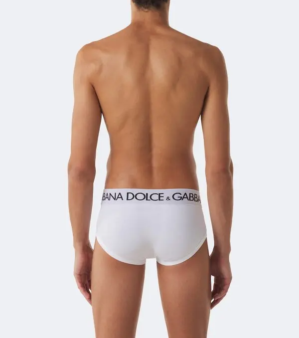 Dolce & Gabbana Set Of 2 Cotton-blend Jersey Briefs - White
