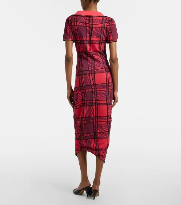 VIVIENNE WESTWOOD Long Monday Checked Cotton Polo Dress - Red