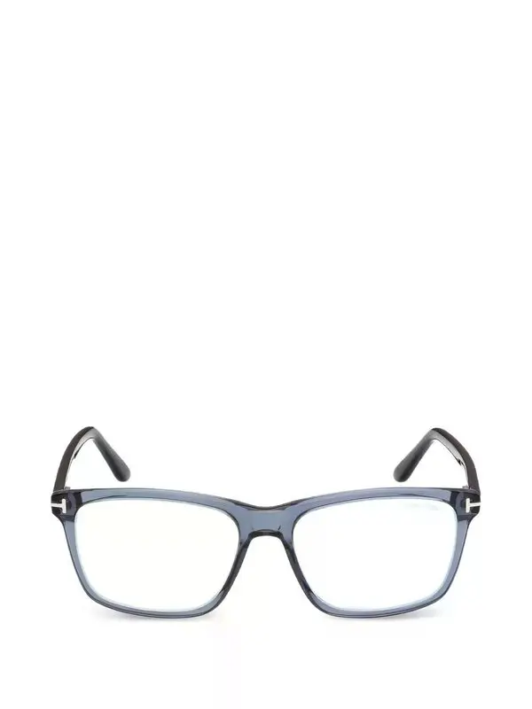 TOM FORD T-logo Rectangle-frame Glasses - Blue