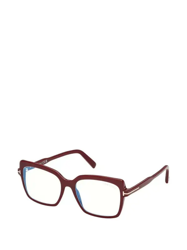 TOM FORD T-logo Square-frame Glasses - Red