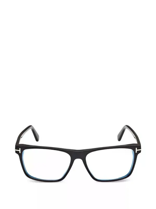 TOM FORD T-logo Rectangle-frame Glasses - Black