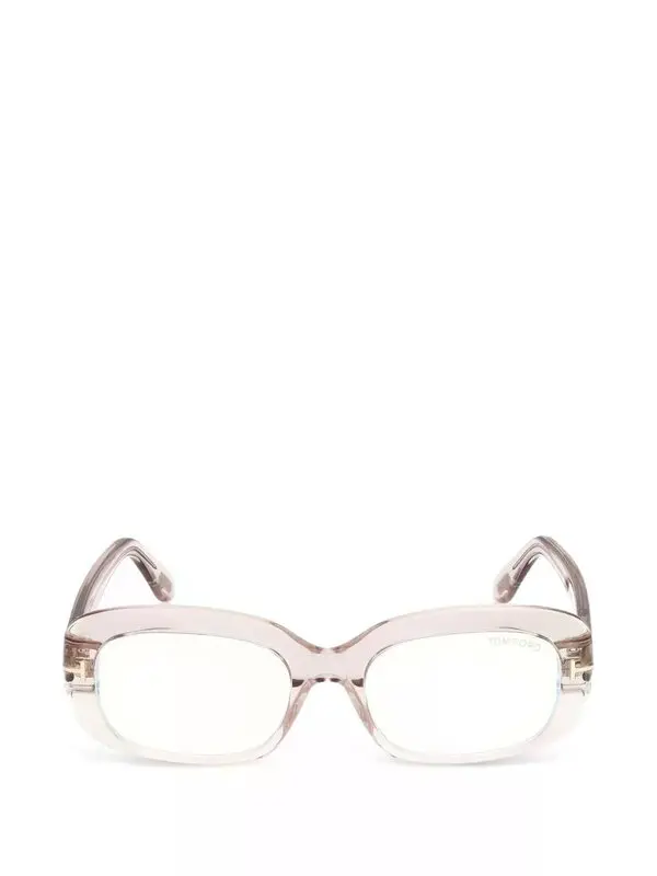 TOM FORD T-logo Rectangle-frame Glasses - Pink