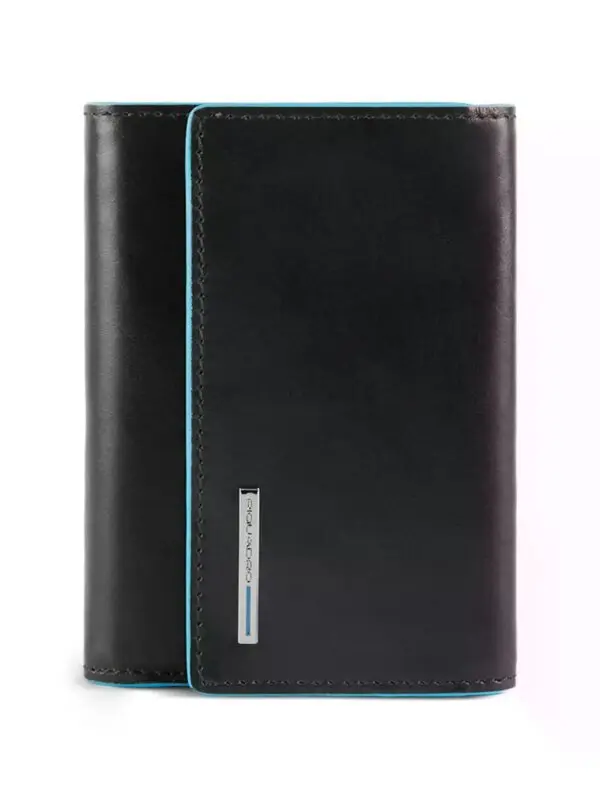 PIQUADRO Trifold Leather Wallet - Black