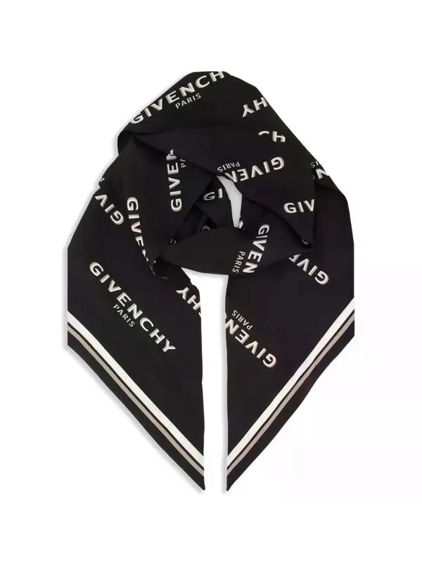 Givenchy Maxi Shadow Logo-print Bandeau Scarf - Black