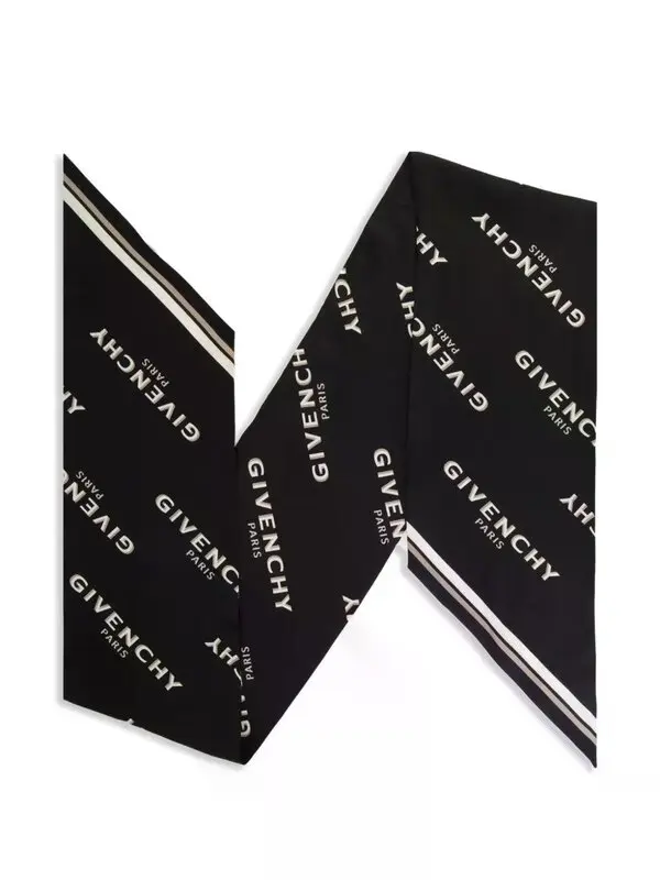 Givenchy Maxi Shadow Logo-print Bandeau Scarf - Black