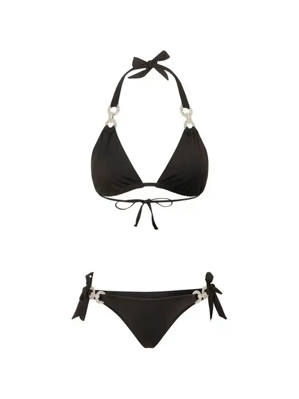 BIKINVILLE Leonie Crystal-embellished Bikini - Black