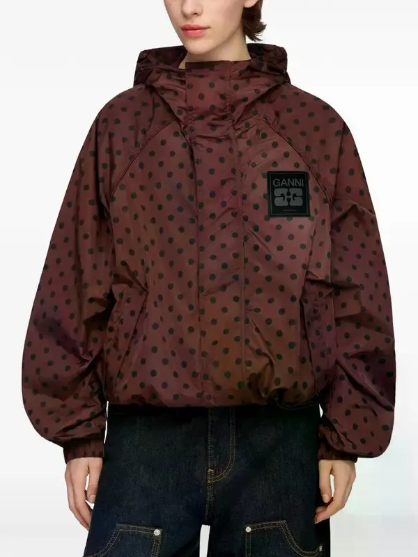 GANNI Polka-dot Hooded Jacket