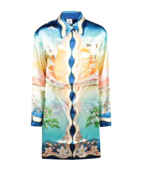Casablanca Printed Long-sleeve Shirt Dress