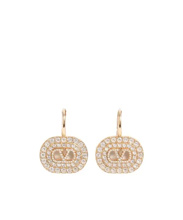 Valentino Garavani Vlogo Signature Earrings With Swarovski Crystals - Yellow