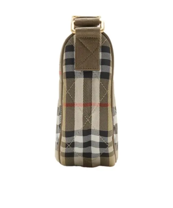 Burberry Horseshoe Checked Crossbody Bag - Sand