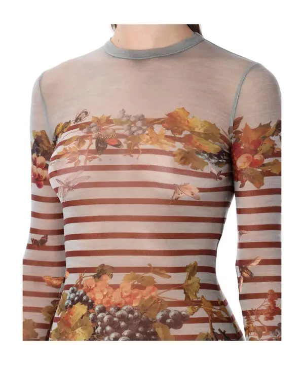 JEAN PAUL GAULTIER Mariniere Mesh Long Dress